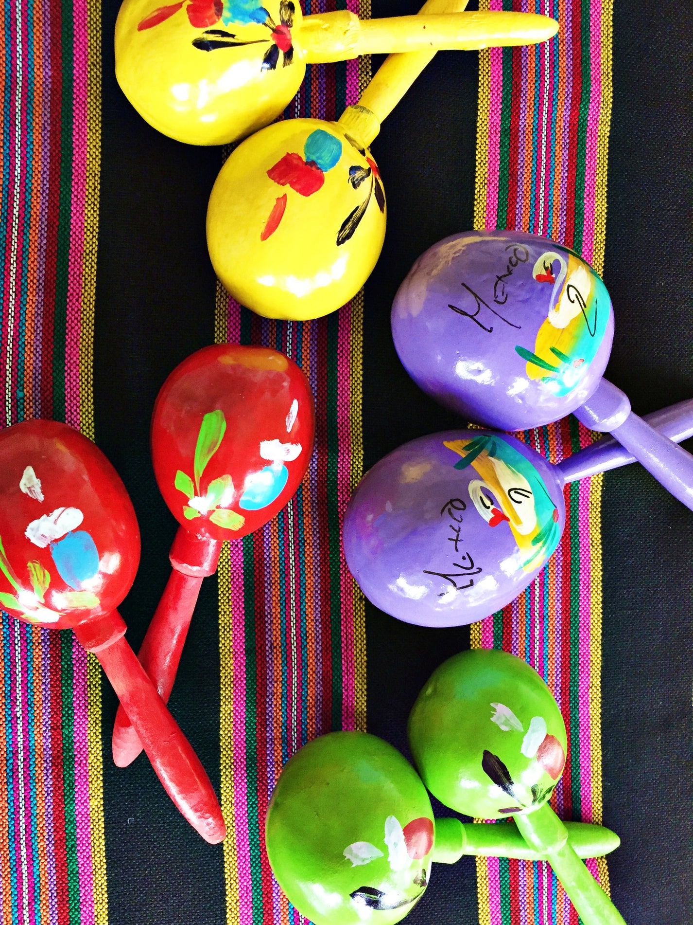 Pair of authentic Mexican Maracas colorful – MesaChic