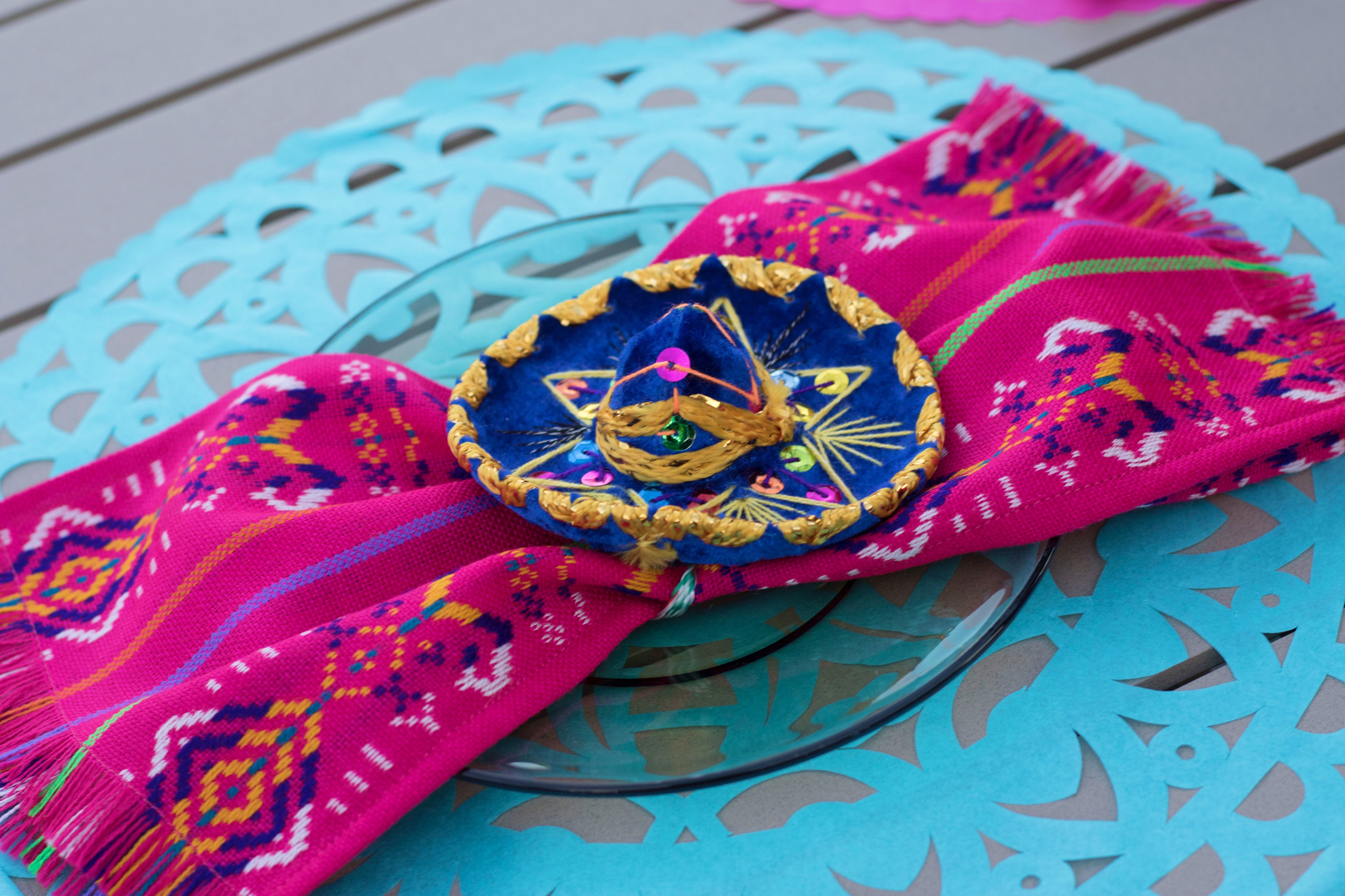 Mexican Fabric Napkins, Bulk Set of 6 Tribal Assorted Colors – MesaChic