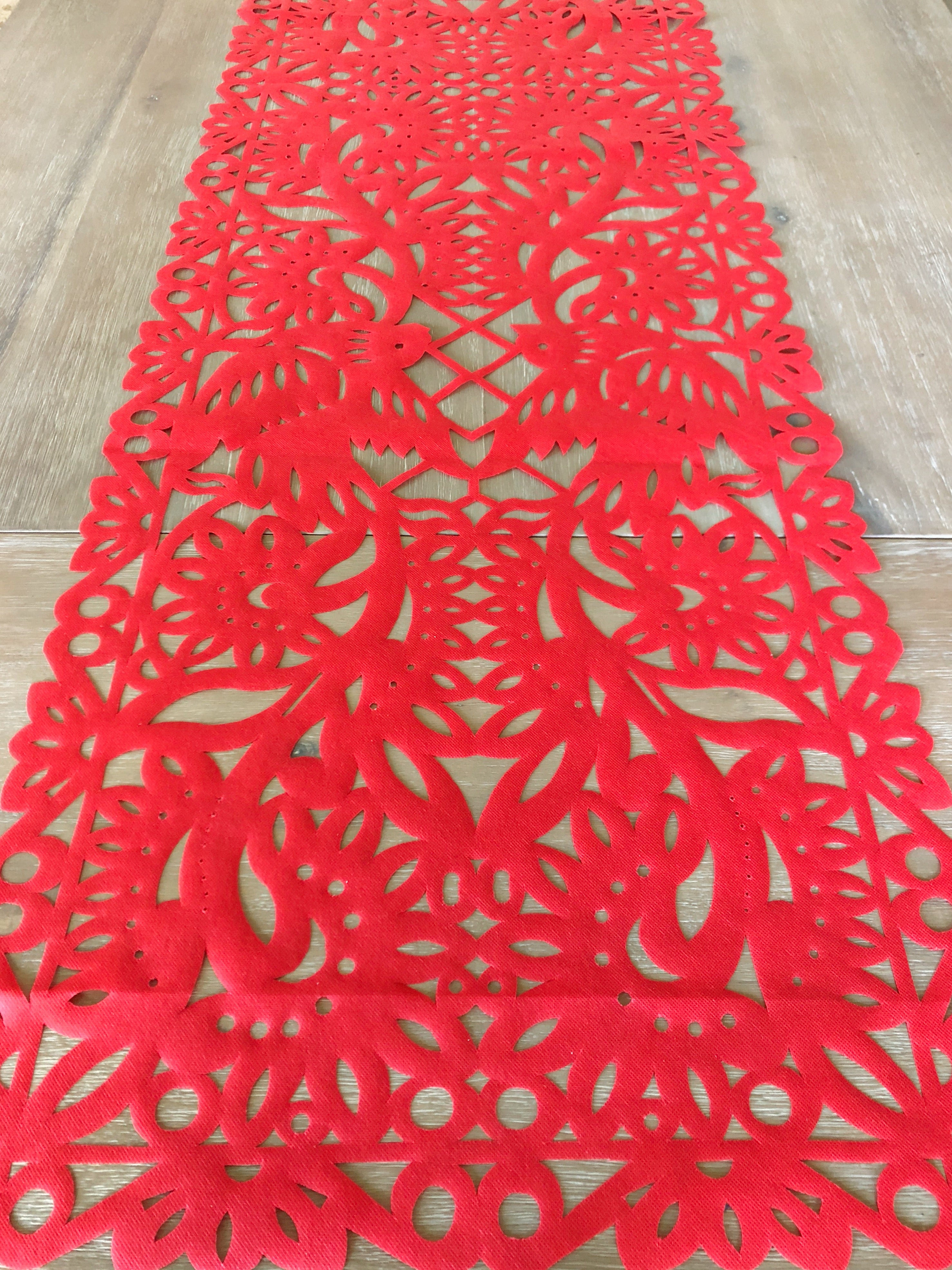 Mexican fabric Table Runner Papel Picado design Red – MesaChic